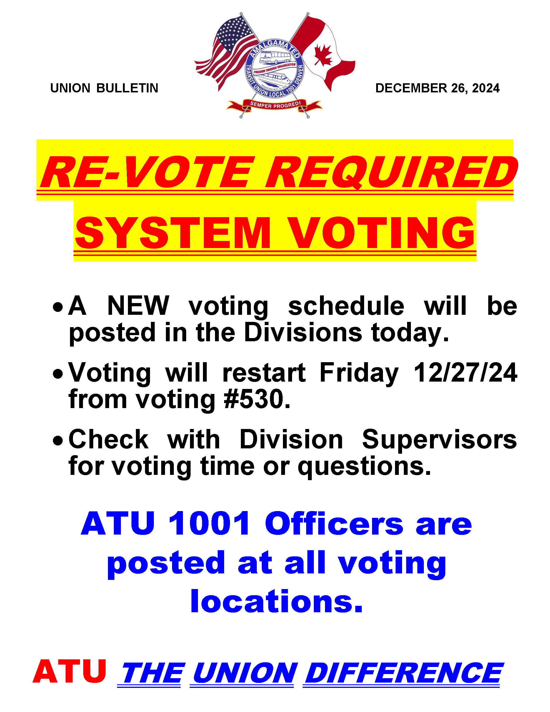 ATU Local 1001 | BULLETINS