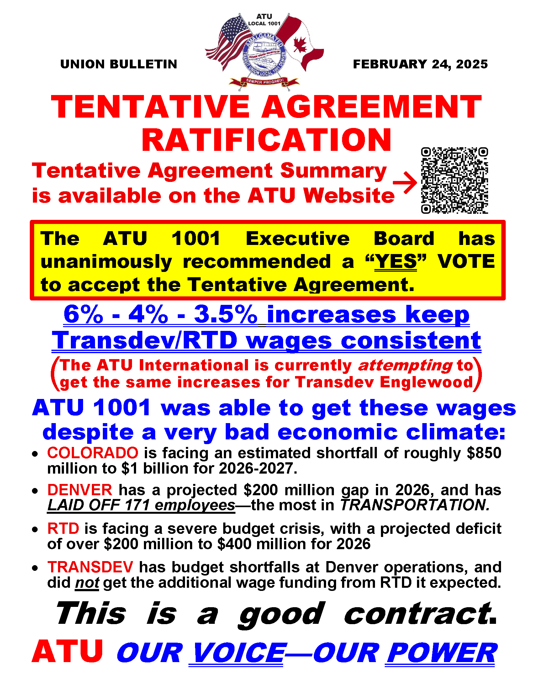 ATU Local 1001 | BULLETINS