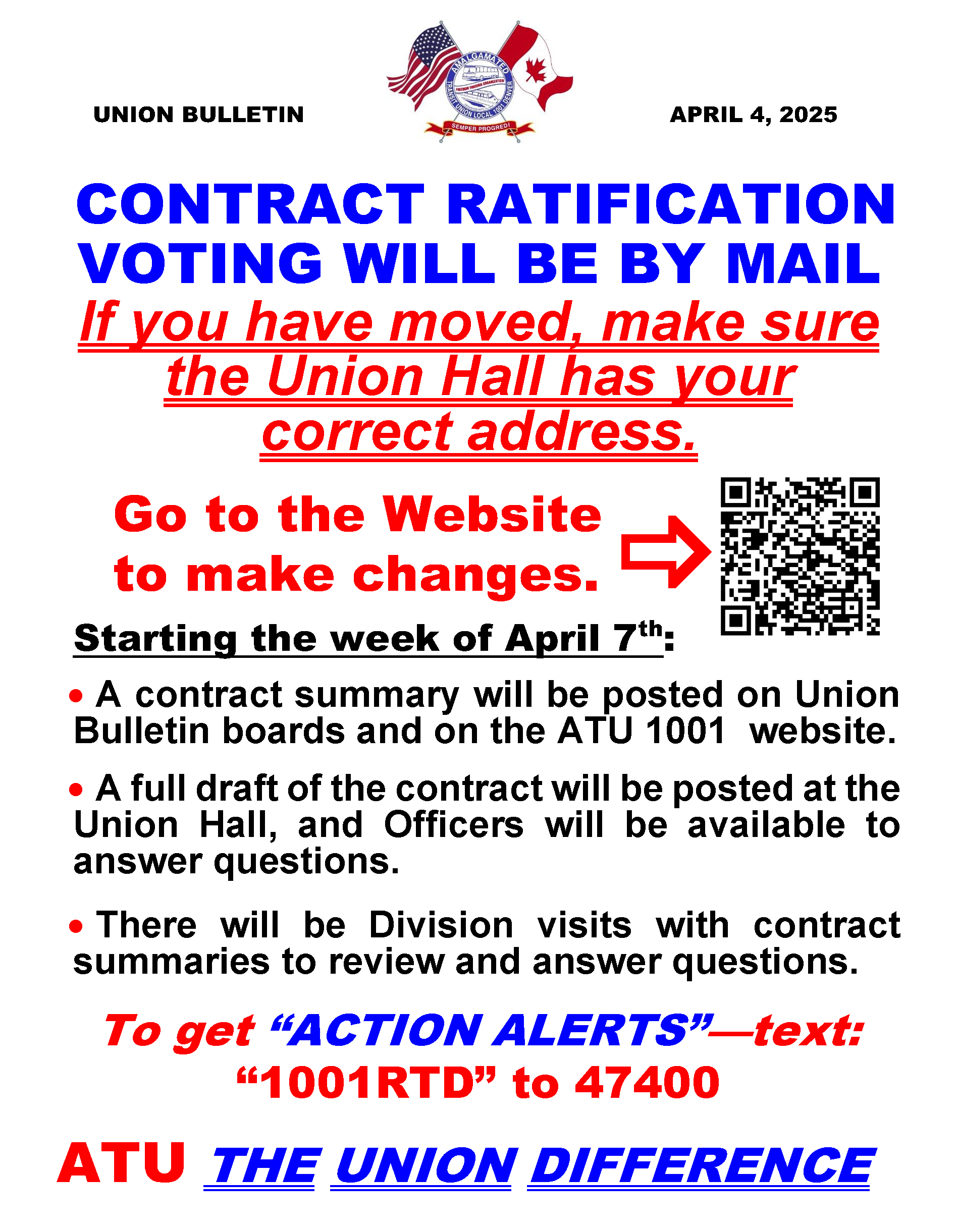 ATU Local 1001 | BULLETINS