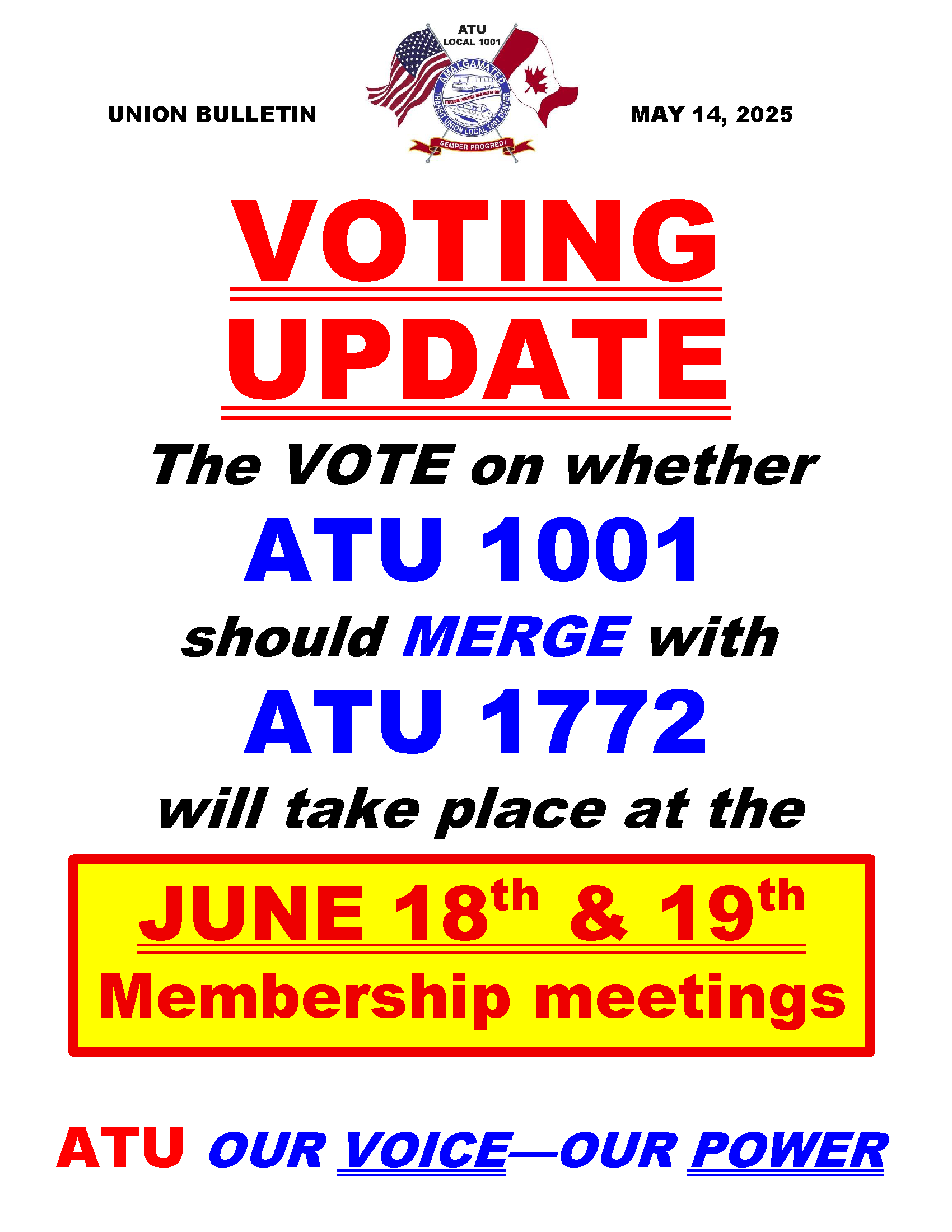 ATU Local 1001 | BULLETINS