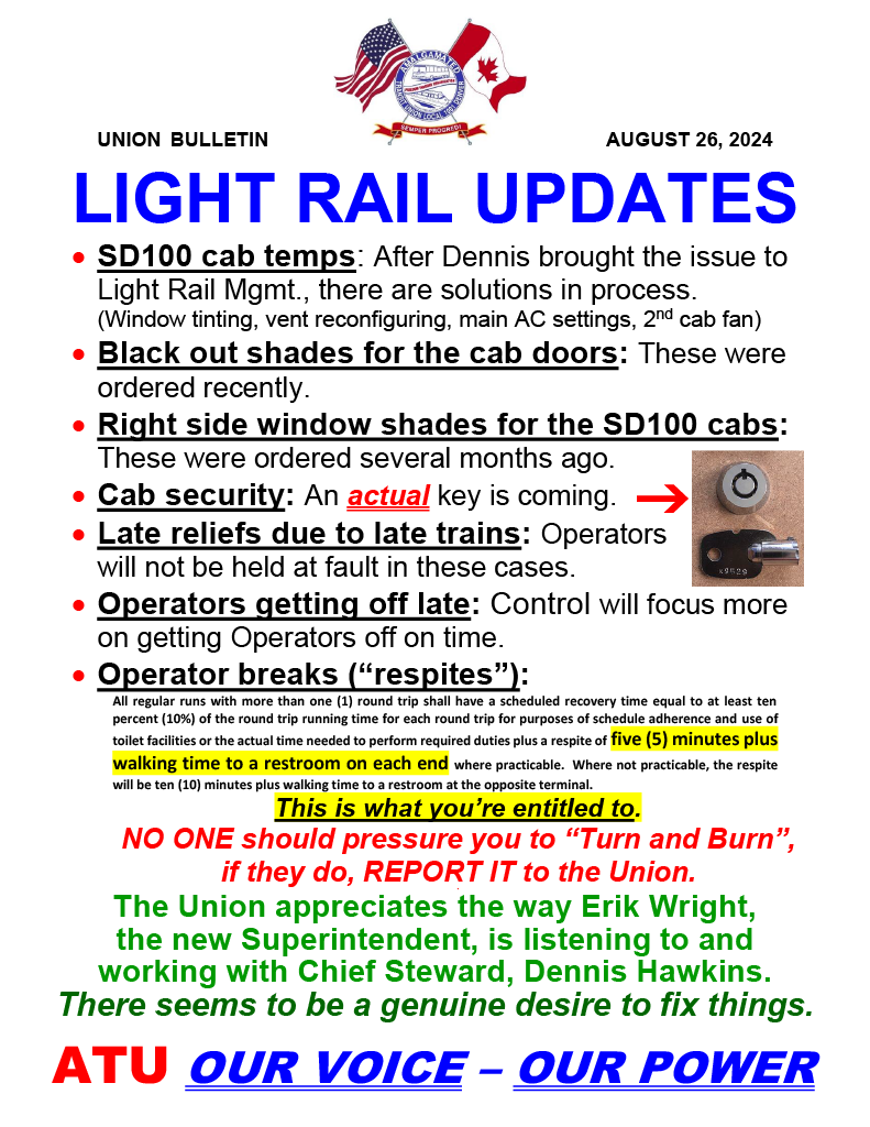 ATU Local 1001 | BULLETINS